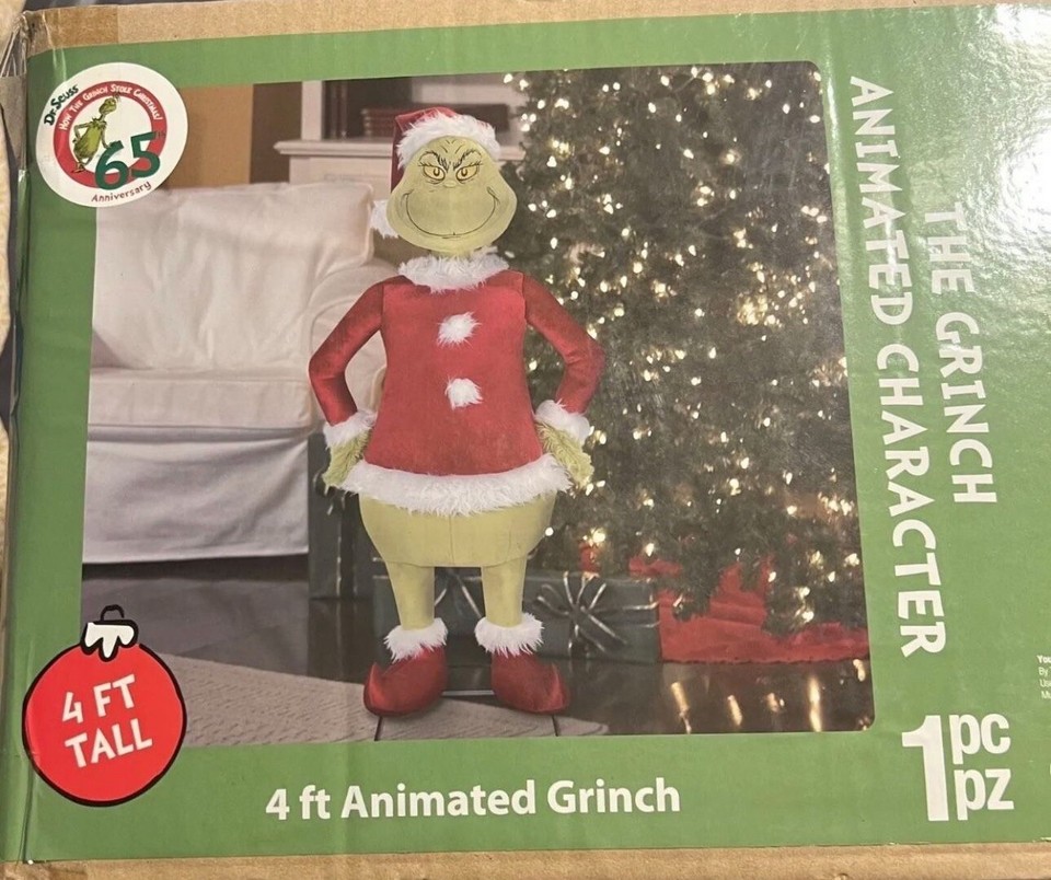 Gemmy Animated The Grinch Christmas Decor Life Size 4Ft Dances Sings ...