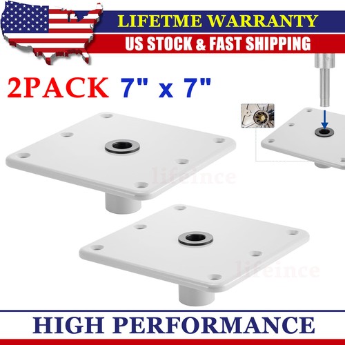 2 Pack Boat Seat Base Mount 7" x 7" Boat Seat Pedestal 3/4" Pin Post ...