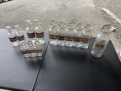 Vintage Glass Apothecary Medical Jars w/Lids 5, 7, 8 And 10” Set Of 13 ...