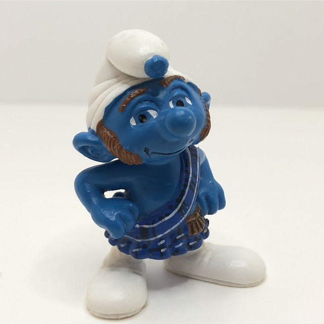 Smurfs 20732 Gutsy Smurf Scottish Kilt Figure Vintage Figurine PVC Toy ...