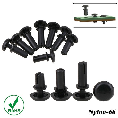 Black Plain Nylon Rivets Plastic Snap Rivet fit for Hole Dia 2mm 3mm ...