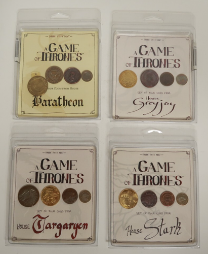 Game of Thrones Coin Set House Baratheon Stark Greyjoy Targaryen Shire ...