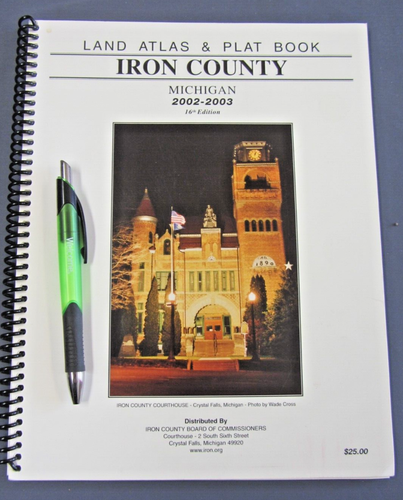 Iron County Michigan Land Atlas Plat Book 2002-2003 Iron Mountain Crystal Falls | eBay
