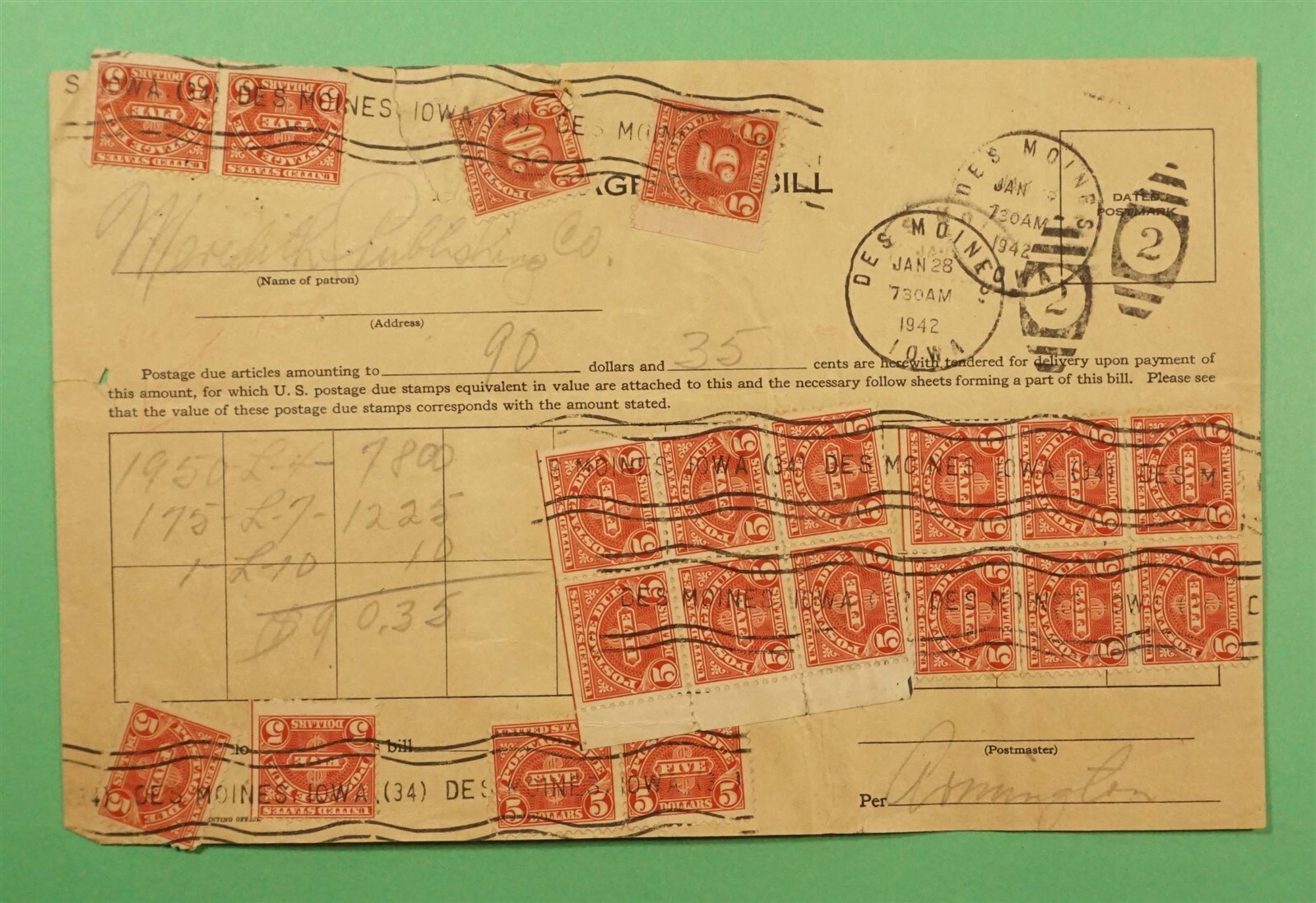 US Postage Due Bills Or "top Of Stack" Sheets: Types Of Stamps? - Stamp ...