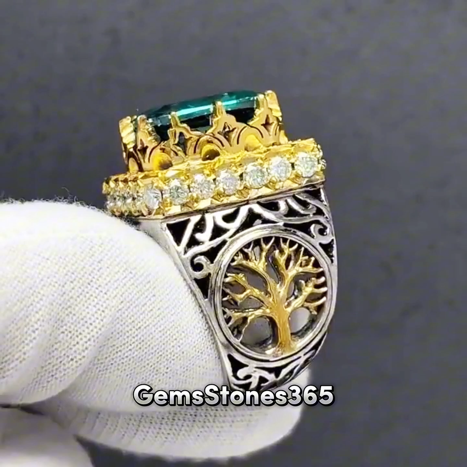 Genuine Mens Emerald Ring For Men Sterling 925 Silver Emerald Zamurd ...