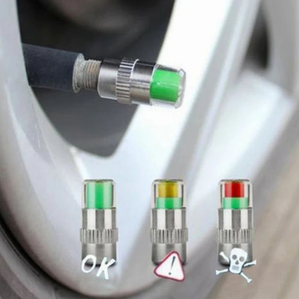 4 PCS SET 36PSI CAR TIRE TYRE PRESSURE MONITOR Valve Alert Cap Sensor ...