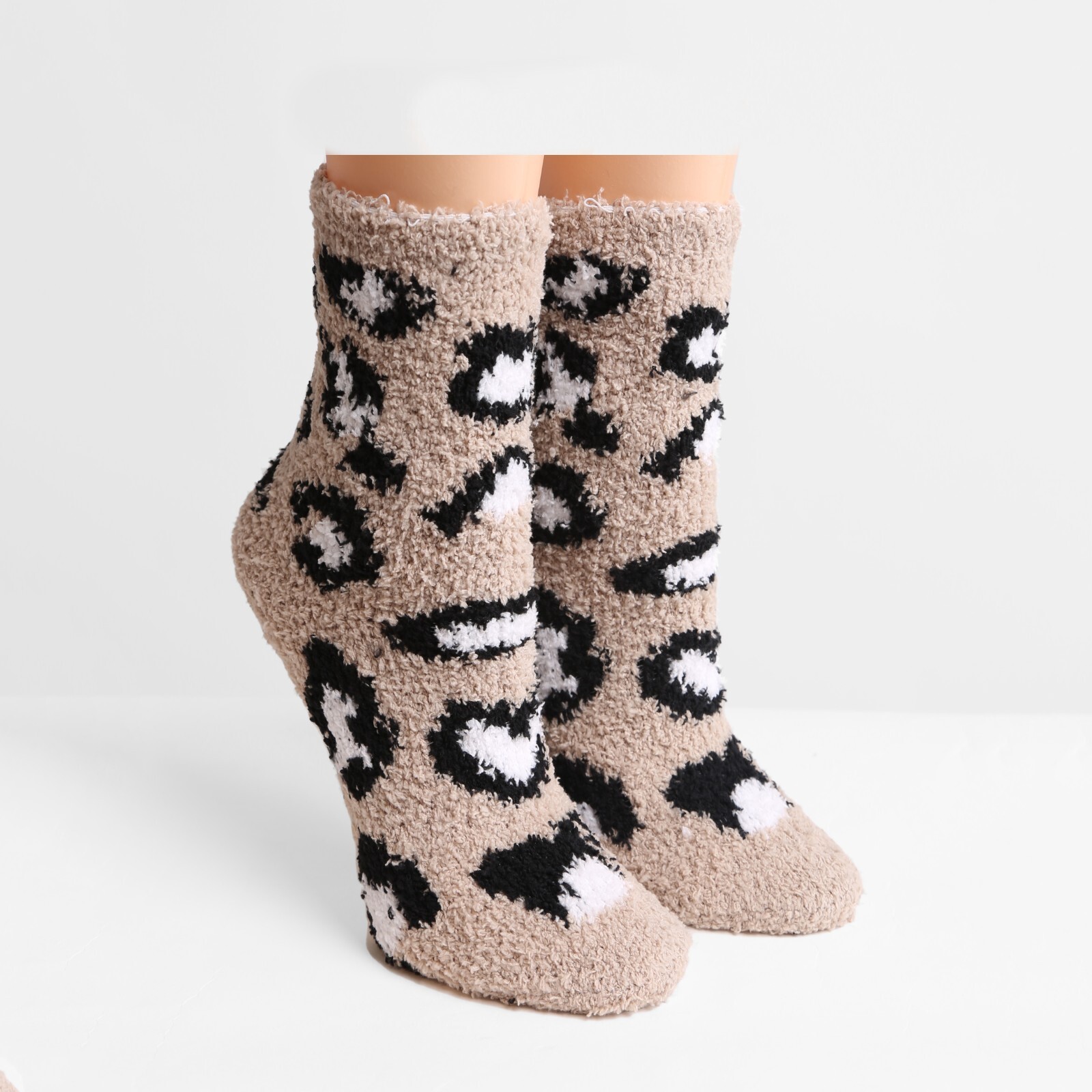 P/S 6 pairs Pack Leopard Print Fuzzy/Soft/Cozy Mini-Crew Socks·ComfyLuxe | eBay
