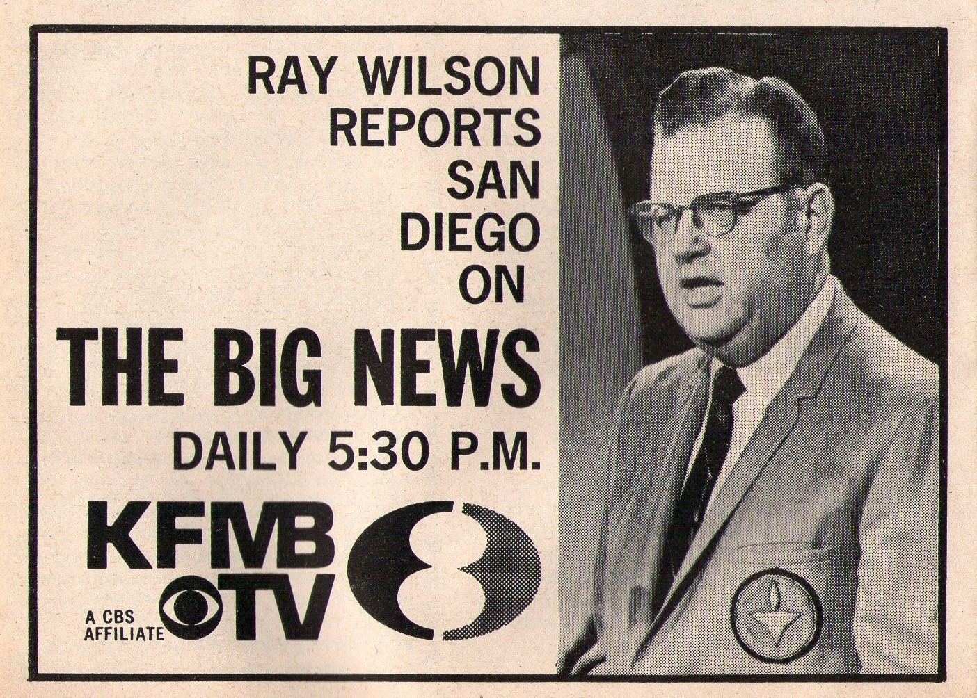 1971 Tv Ad RAY WILSON KFMB NEWS & ELECTION RETURNS SAN DIEGO,CALIFORNIA ...
