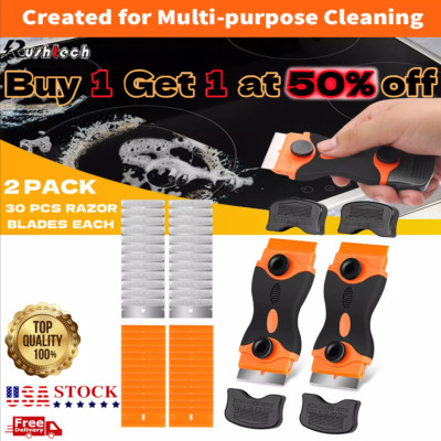 Mini Razor Blade Scraper Removal Sticker Glue Plastic Double Edged Hand ...