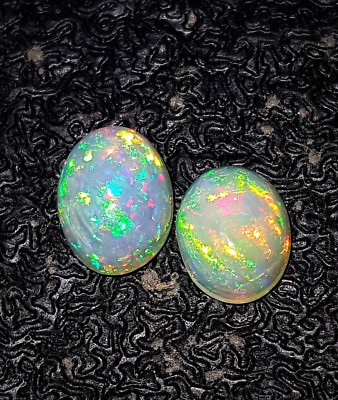 Duo Fire Opal Loose Gemstone, Multi Fire Opal Handmade Gemstone, Oval ...