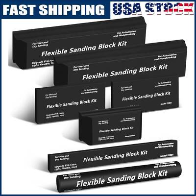 7Pcs Sanding Block Kit Flexible EVA Foam Wet or Dry for Automotive or ...