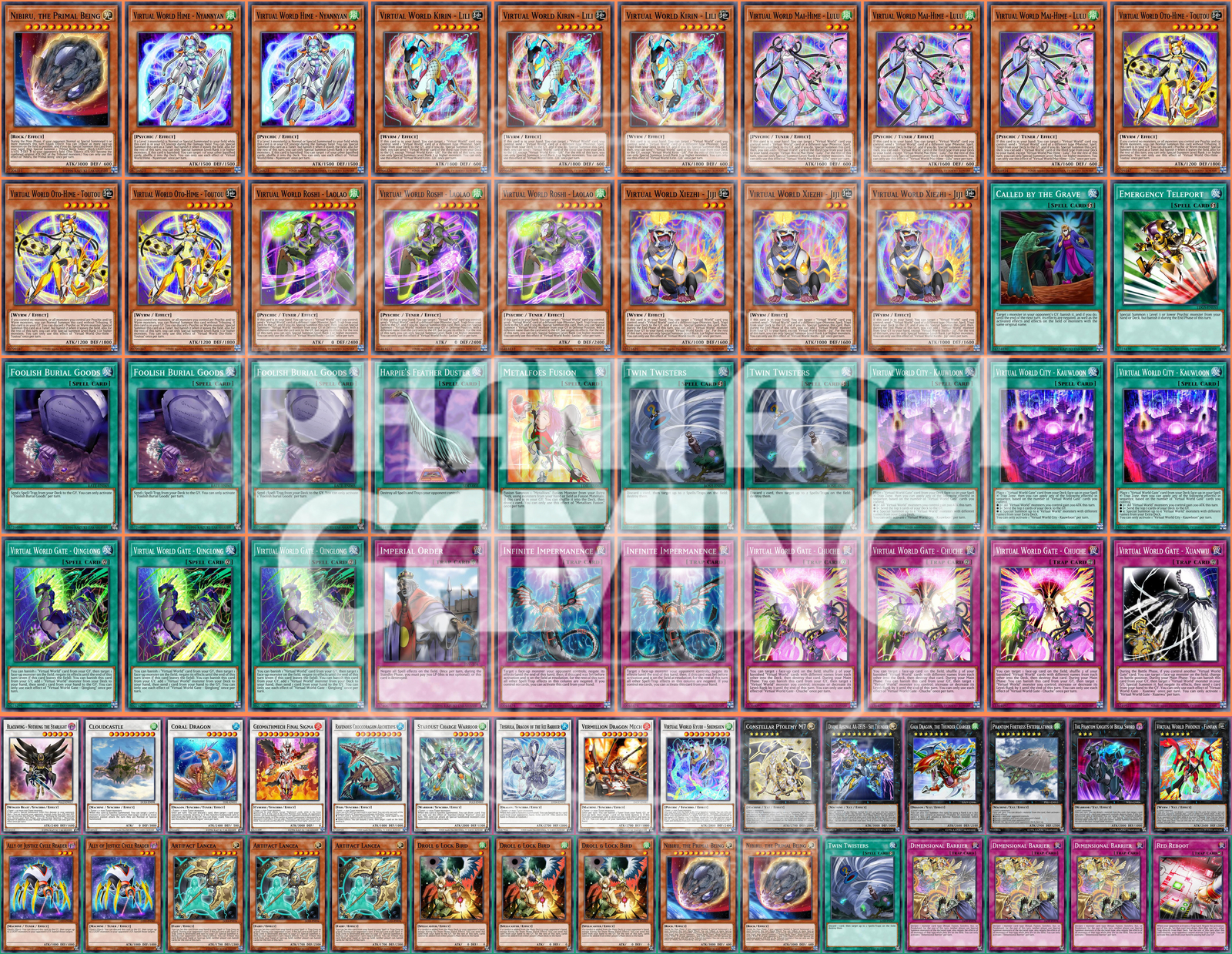 Virtual World Deck Droll Lock Bird Trishula Geomathmech Yugioh | eBay