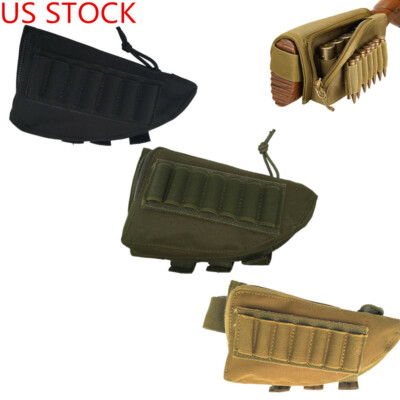 US Outdoor Tactical Shotgun Rifle Shell Butt Stock Ammo Holder Pouch ...