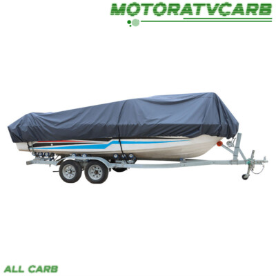 ALL-CARB Boat Cover Grey 600D Marine Grade Polyester Canvas Towable ...