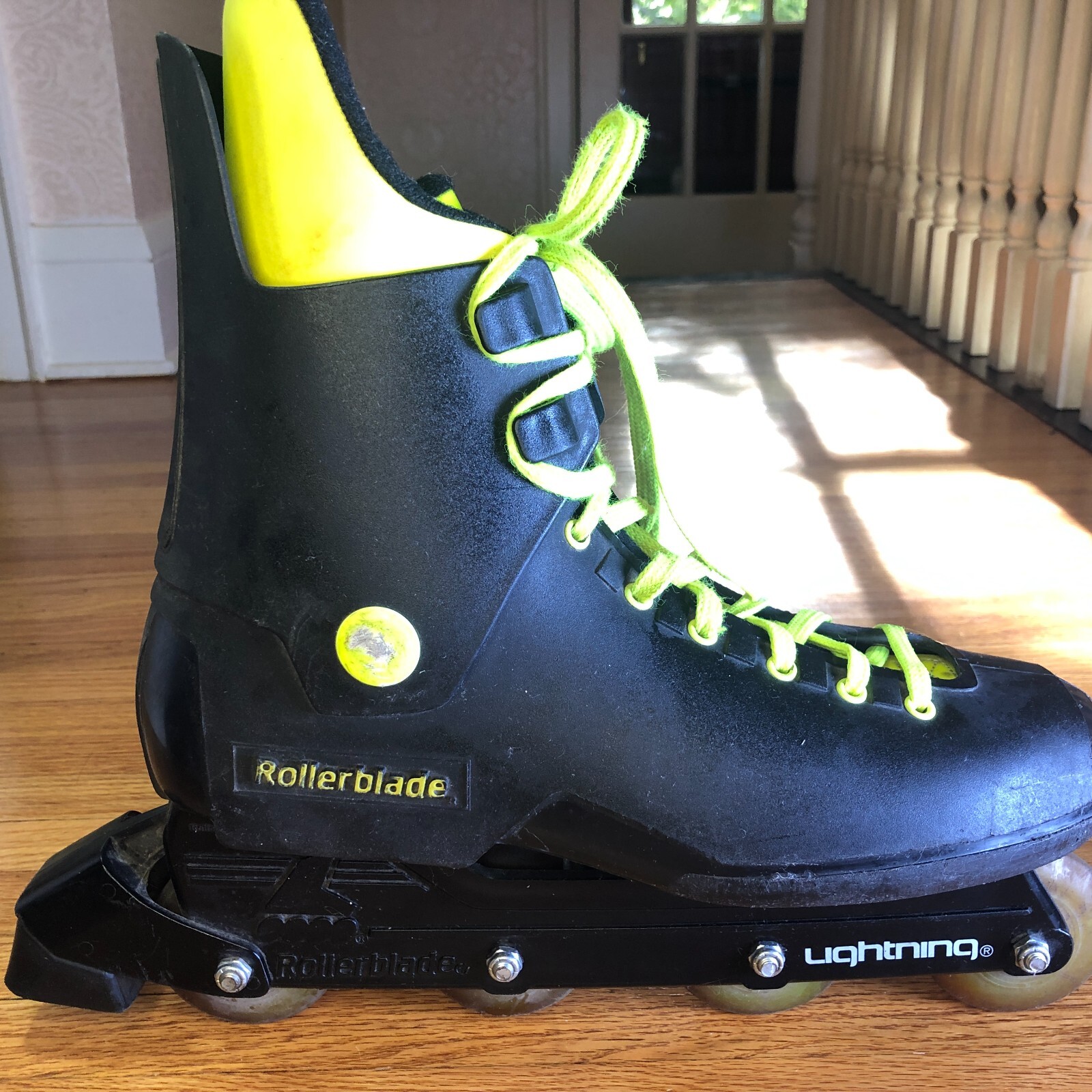 Rollerblade Lightning Men Size 10.5 Vintage Yellow Blk Inline Skates ...