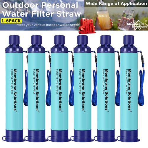 Portable Personal Water Filter Straw 4-Stage 1-6 Pk For Hiking,Camping ...