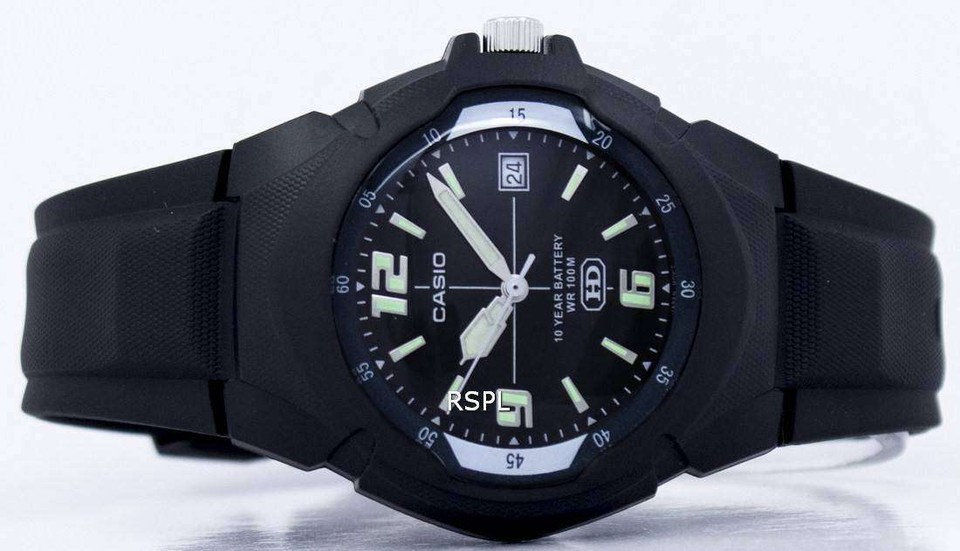 Men's MW-600F-1AVCF Classic Sport Black Resin Band Casio Analog Round ...