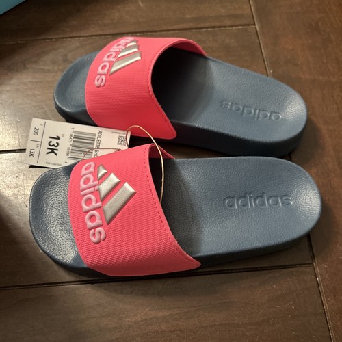 ADIDAS KIDS’ UNISEX ADILETTE SHOWER K SLIDES SIZE 13 Fluorescent Pink ...