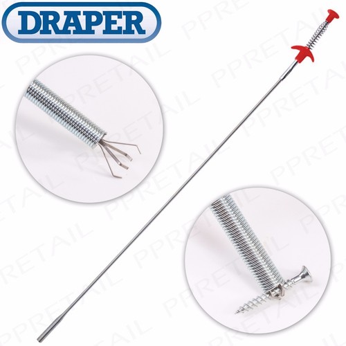 DRAPER 600mm PLATED FLEXIBLE CLAW END PICKUP TOOL Grabber Long Reach ...