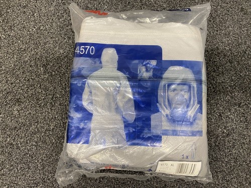 3M 4570 Gray Hooded Protective Coverall High-performance Chemical ...