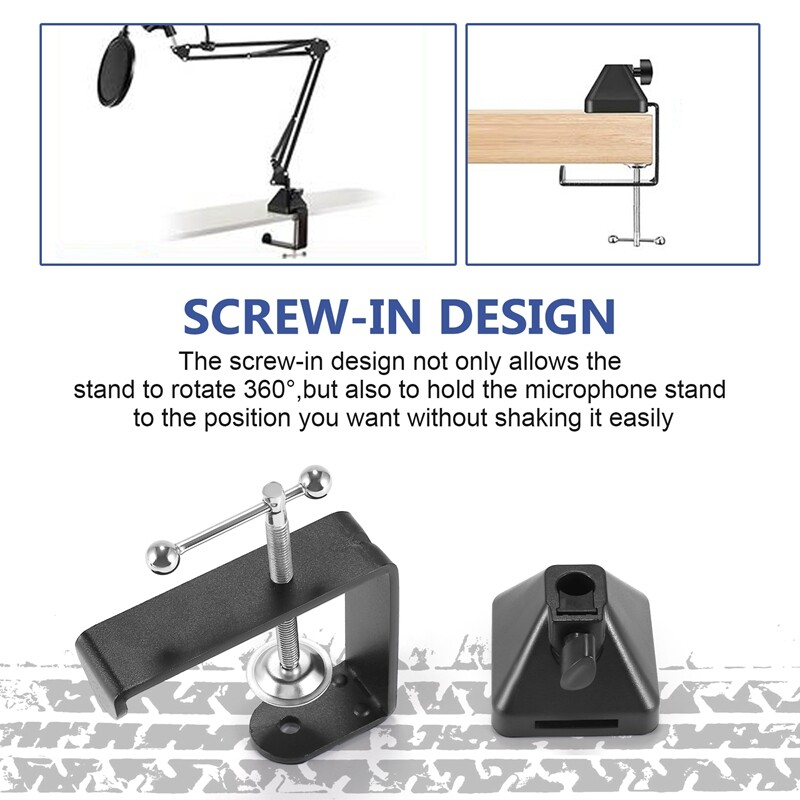 2X(Heavy-Duty Table Mount Clamp, C Mounting Clamp Holder with Headset ...