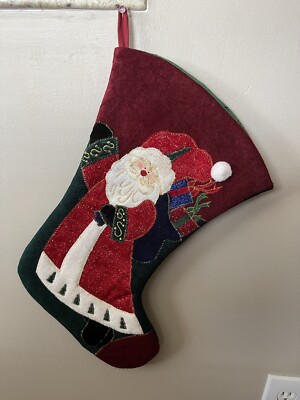 Prima Creations Christmas Stocking Winter Santa Claus Padded Soft ...