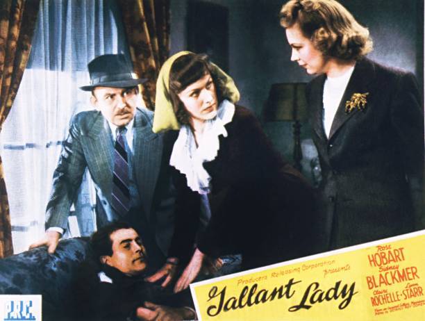 1942 Gallant Lady Lobby Card Vince Barnett standing center Rose Hob ...