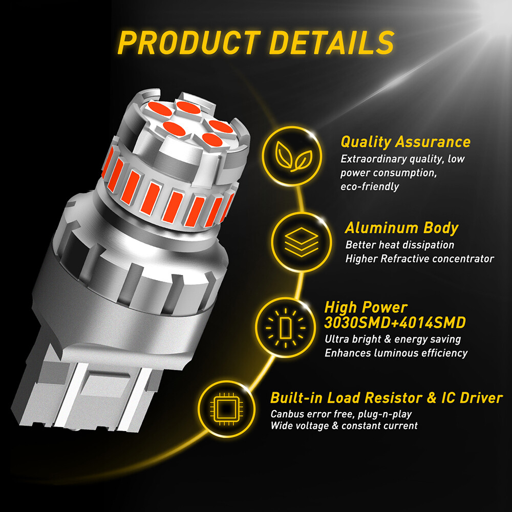 AUXITO Pure Red LED 6500K T20 7443 7440 INDICATOR BRAKE TAIL PARKING ...