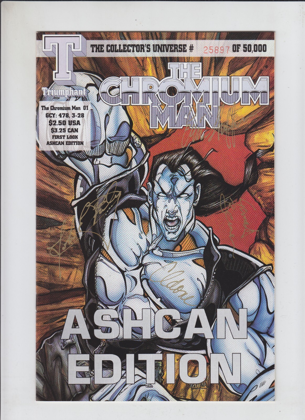 Chromium Man #1 Ashcan Edition VF/NM Triumphant Comics - SIGNED 4x John ...