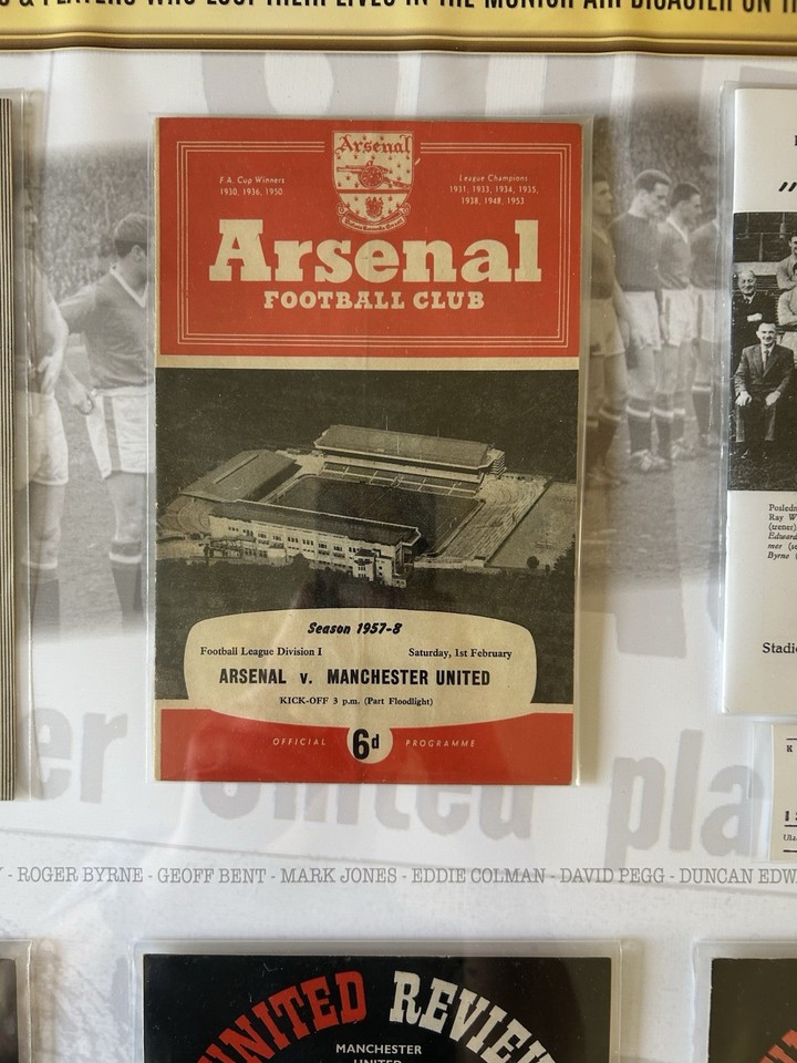 Man Utd 1958 Munich Air Disaster Framed Programmes Display | eBay UK