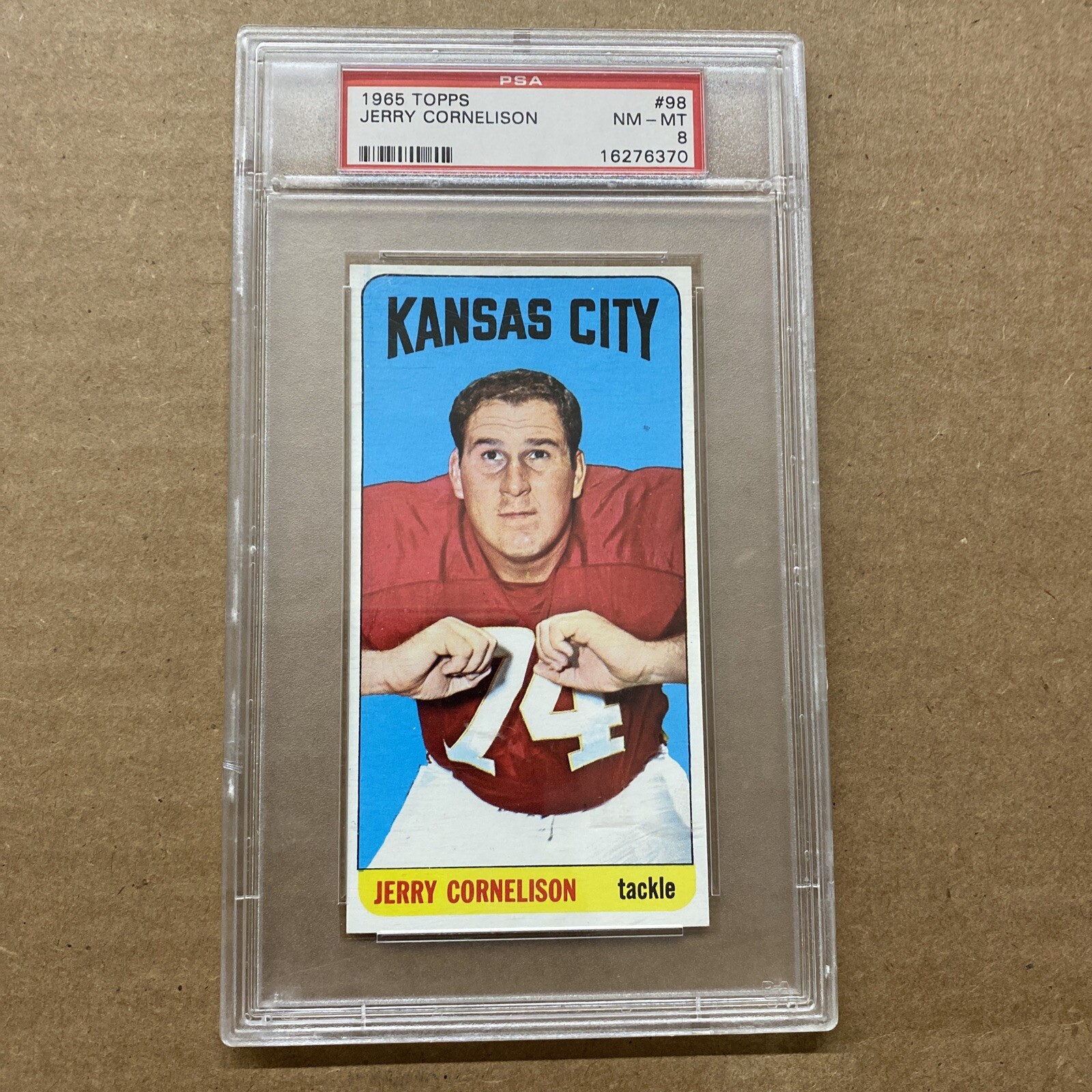 1965 Topps Football #98 Jerry Cornelison PSA 8 NM-MT Kansas City Chiefs ...