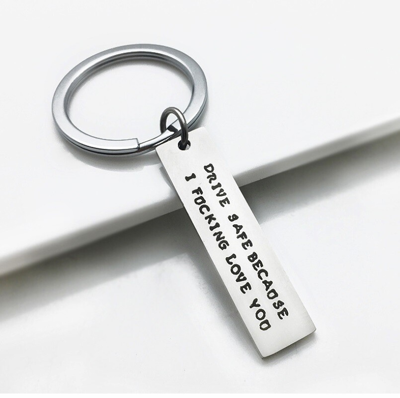 Drive Safe Keyring Love Couple Custom Engraved Girlfriend Gift Key Ring ...
