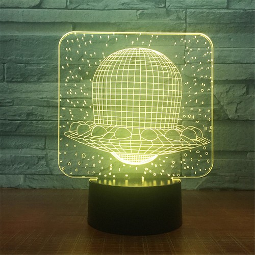 Night Light Spaceship 3D LED 7 Color Change Desk Lamp Touch Room Gift ...