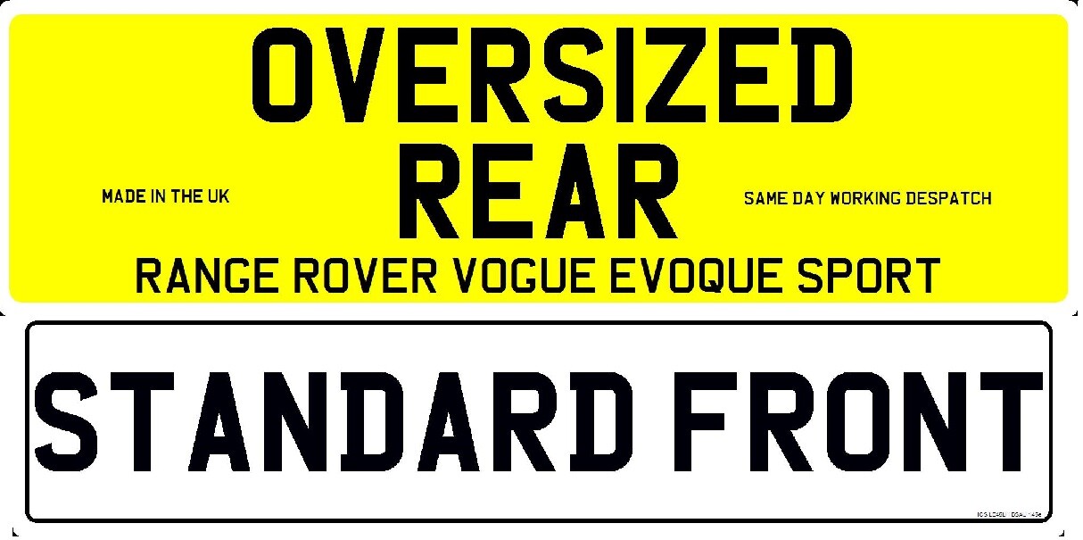 NUMBER PLATE RANGE ROVER EVOQUE SPORT ALL RANGE ROVERS 21 X 6 REAR ...