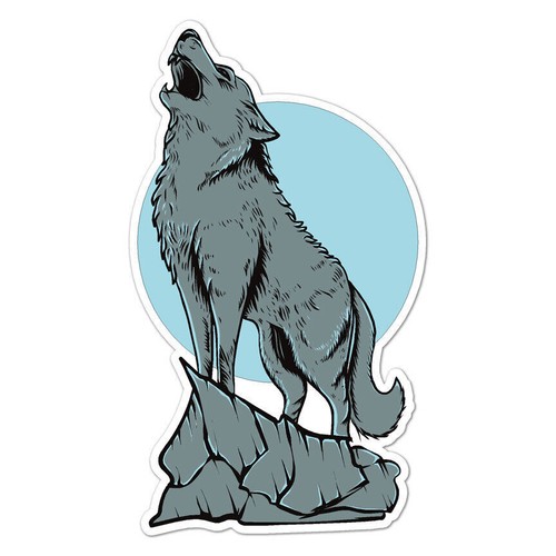 Howling Wolf Moon Sticker Decal | eBay