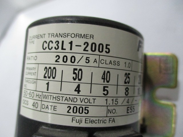 @@ FUJI ELECTRIC CURRENT TRANSFORMER TYPE CC3L1-2005 - (#2) for sale ...