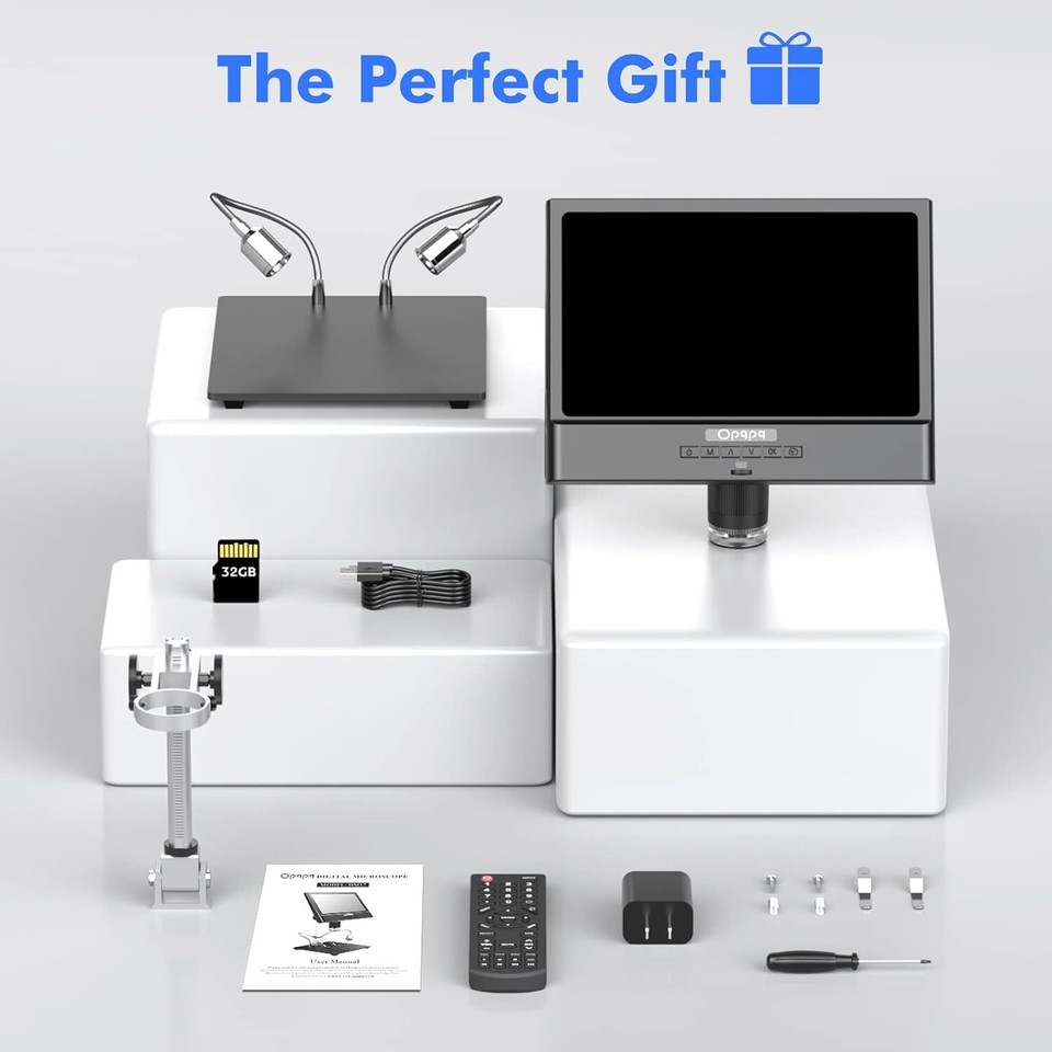 10" Screen 1080P Digital Microscope 1300X Soldering Magnifier Camera ...