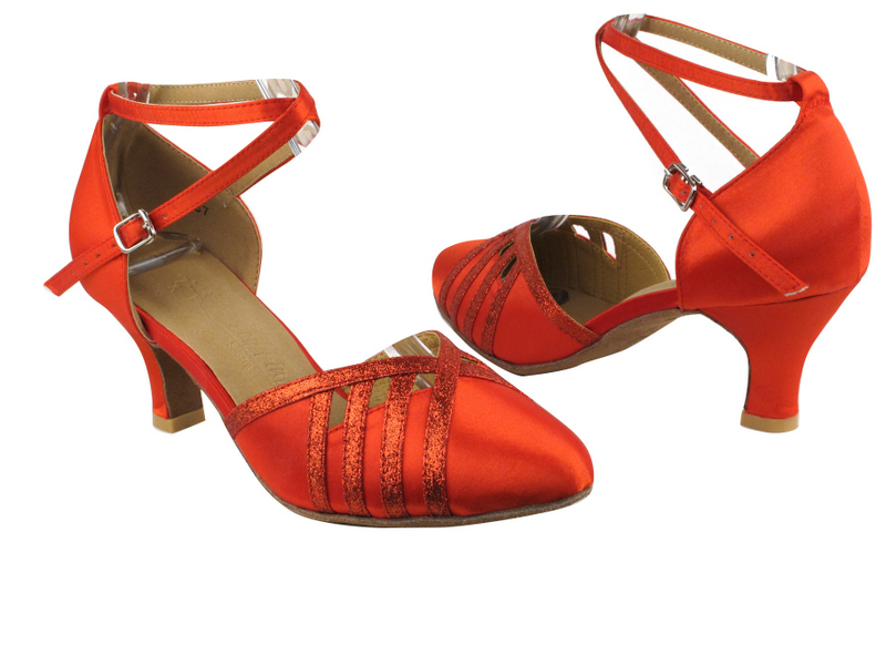 Red Satin OR Lime Green Glitter, Salsa Very Fine Dance Shoes Closed Toe ...