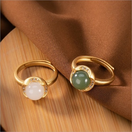 Red Jade Rings Women Adjustable Ring 925 Silver Natural Charms Jewelry ...