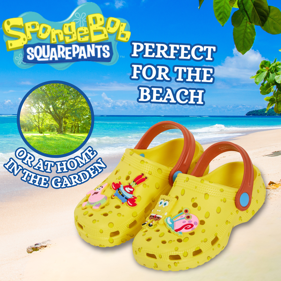 SpongeBob SquarePants Clogs with Charms Sandals Kids Summer Sliders ...
