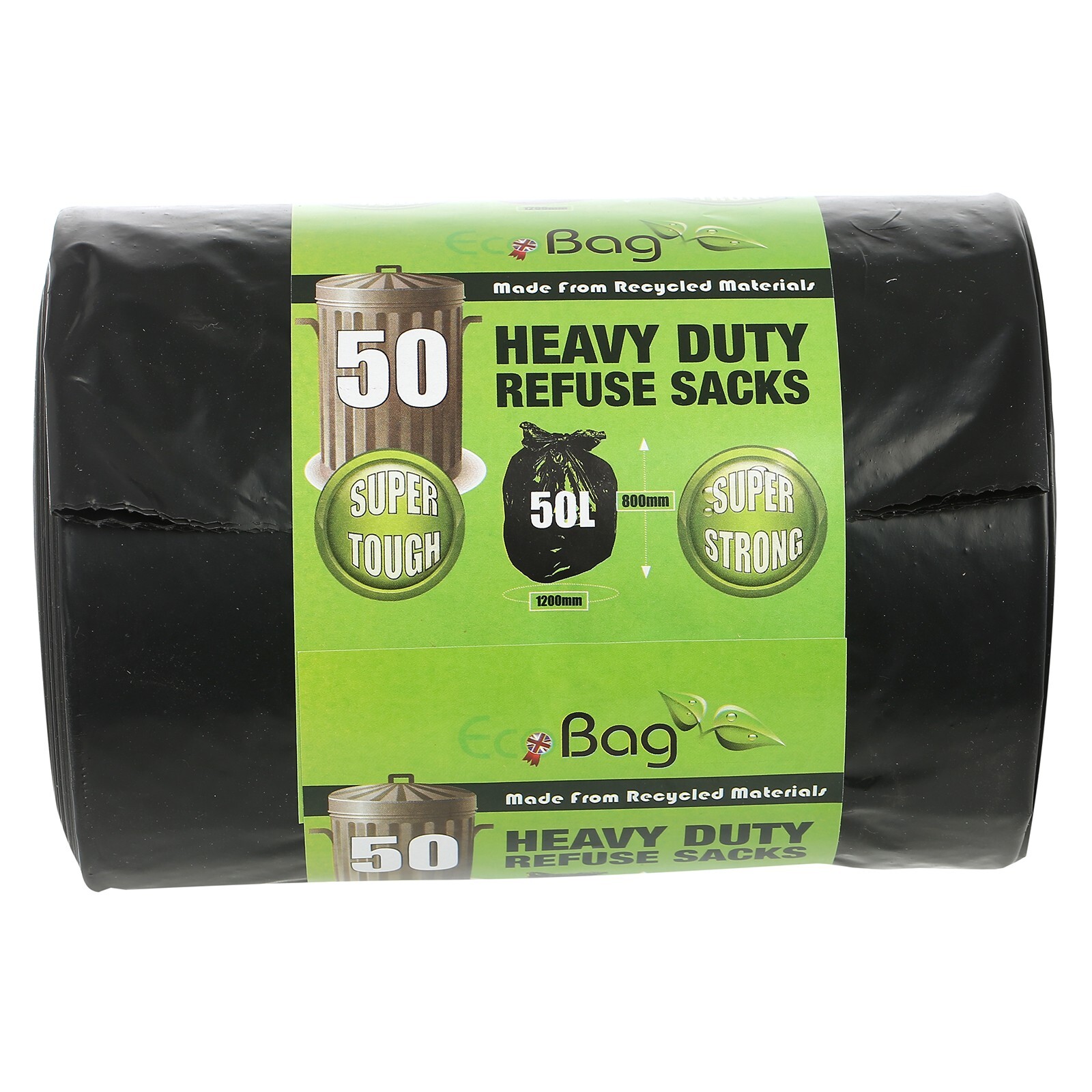 50 Refuse Sacks Heavy Duty 50 Litre Thick Rubbish Bags Super Strong Bin ...