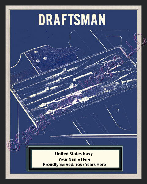 DRAFTSMAN Rate Print 1 Personalized on Canvas US Navy Veterans | eBay