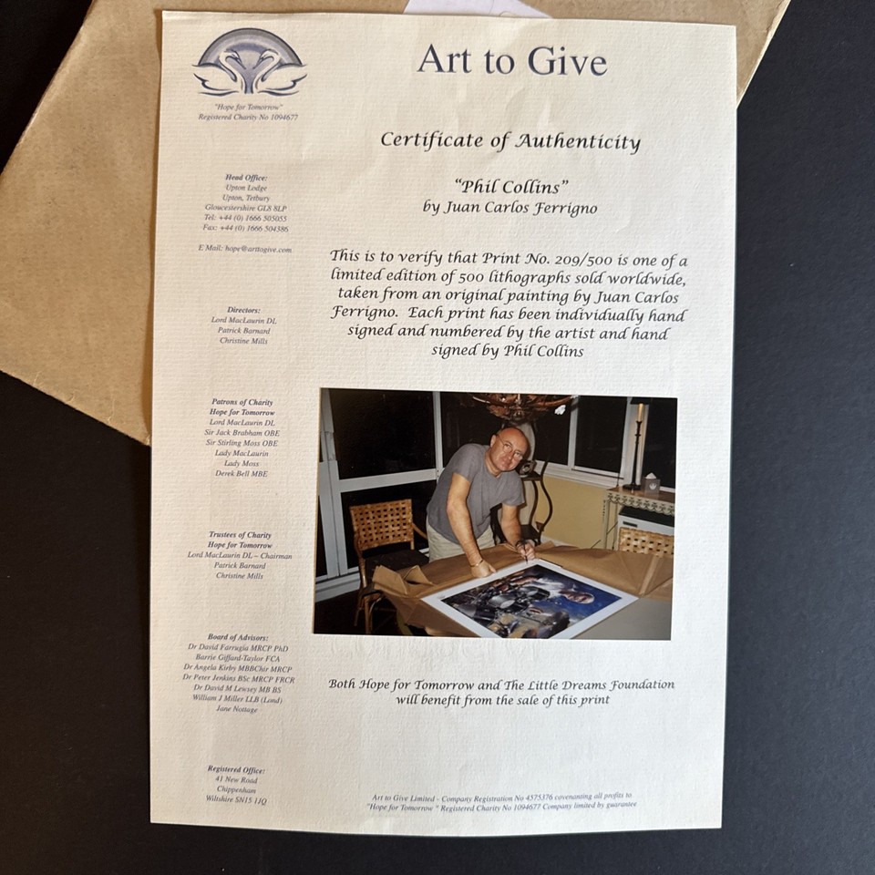 Phil Collins by Juan Carlos Ferrigno Signed by Both | eBay UK