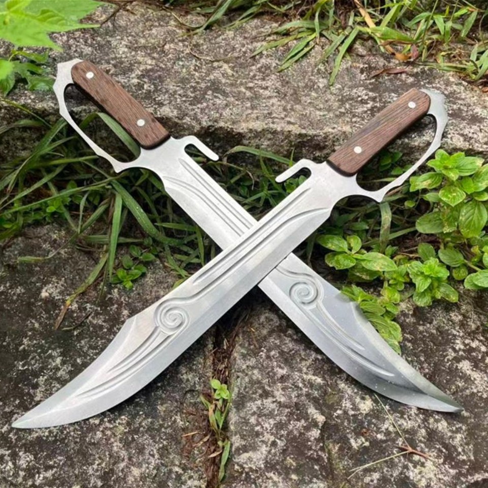 Set Butterfly Swords Wing Chun Double Dao Broadsword High Manganese ...