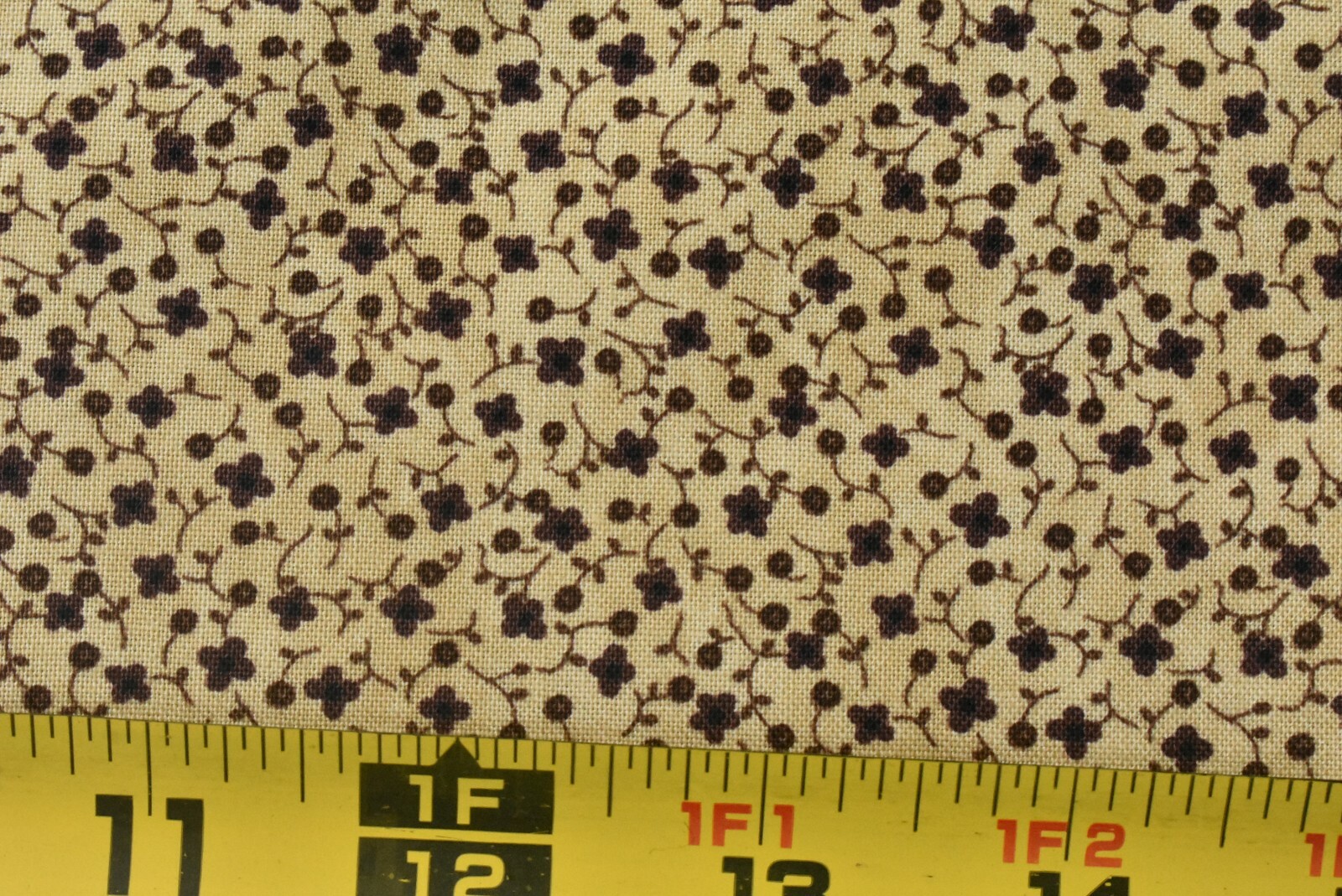 By 1/2 Yd, Brown Calico on Tan Quilt Cotton, Moda, Sandy Gervais, P6694 ...
