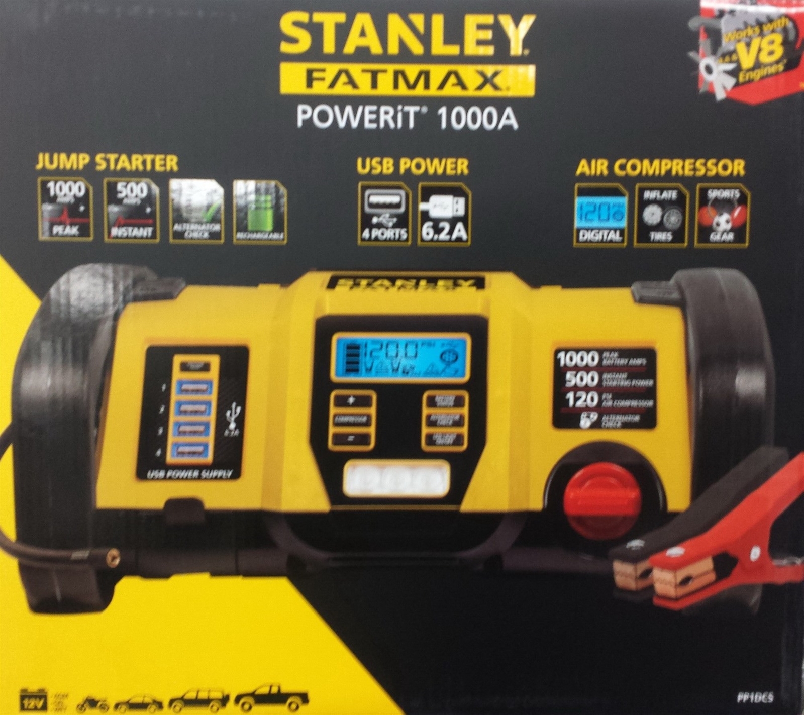 Stanley Fatmax Power Station 12V Jump Starter USB Charger Air Pump 1000 ...