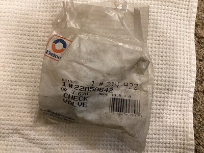 Delco Or GM Check Valve, Delco 214-422 or GM 22050642 | eBay