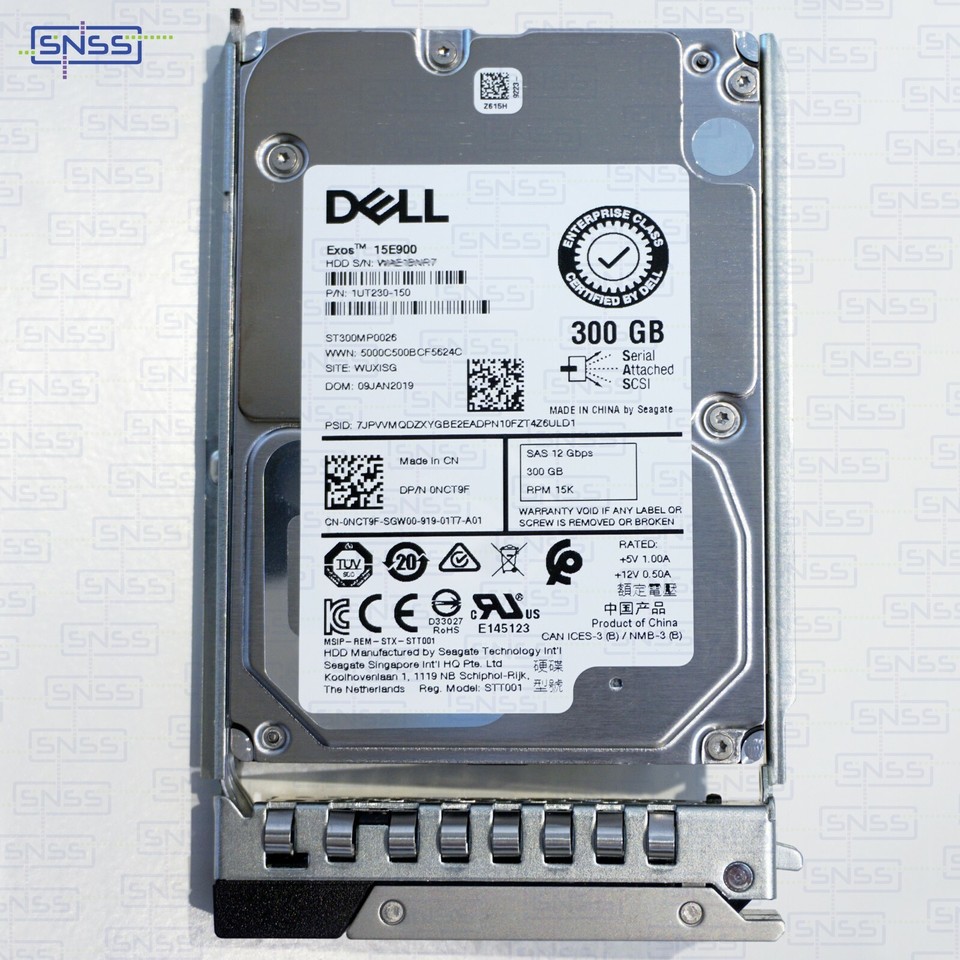 DELL 300GB 15K 2.5" SAS 12G 512N HP 14G HARD DRIVE 400-ATII NCT9F EX ...