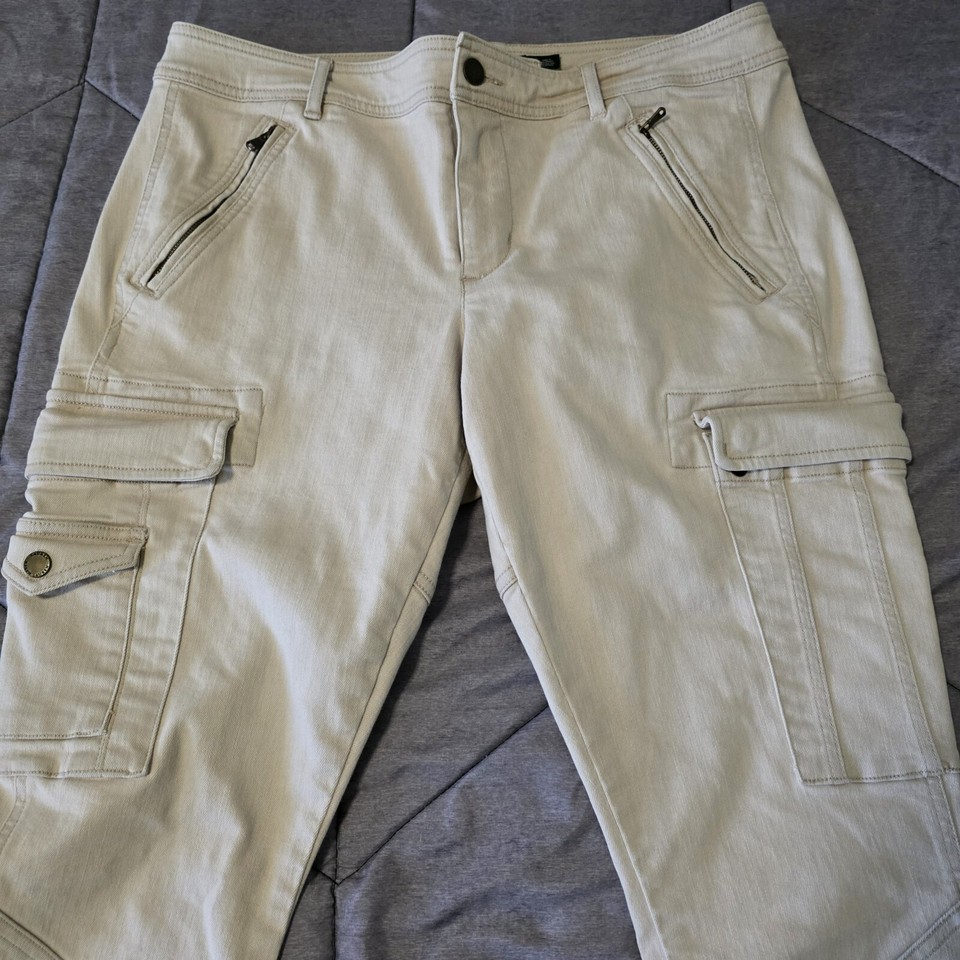 Lauren Ralph Lauren Womens Beige Cargo Slim Denim Stretch Riding Pants ...