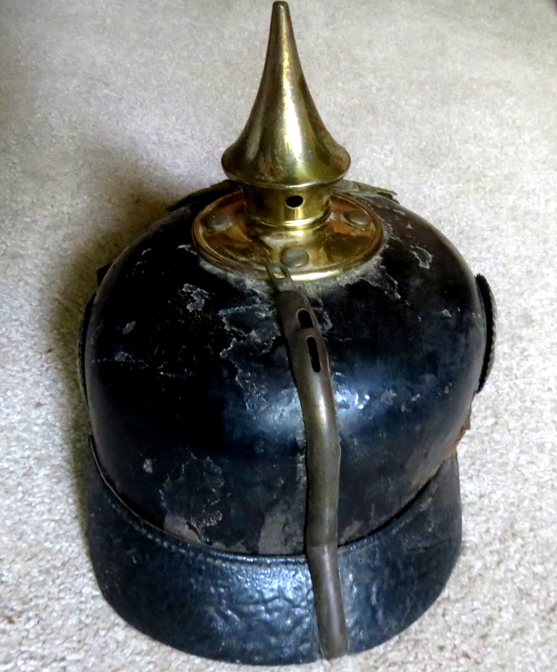 Antique Military Helmet Prussian Army Pickelhaube FR Koenig Badge | eBay